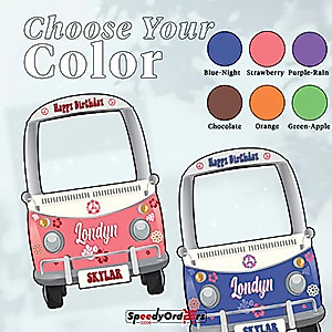 Hippie Bus Photo Booth Frame - Personalized Hippie Van Cutout - Selfie Frame Bus Photo Prop - Custom Hippie Van Photo Prop - Groovy Birthday Party Decorations