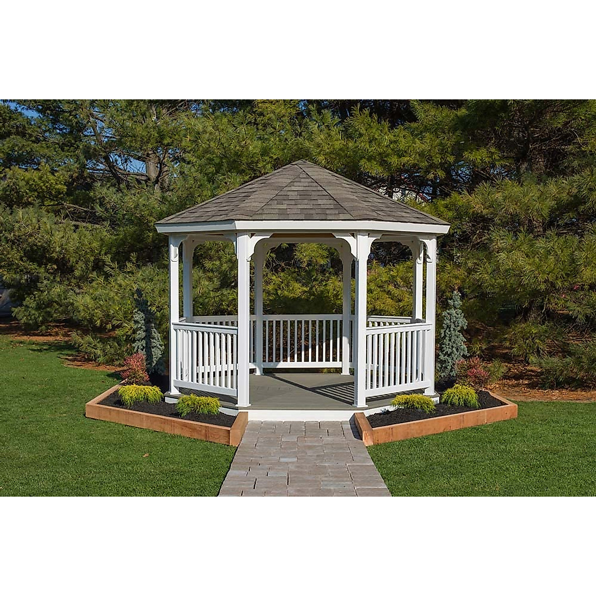 12' Vinyl Octagon Gazebo Kit (with Floor)