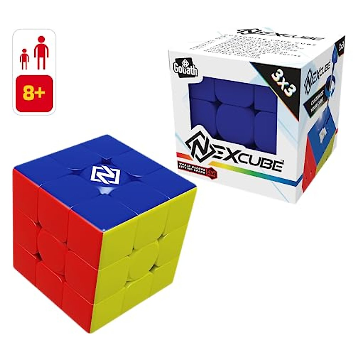 Goliath NexCube 3x3 Classic - Stickerless Speed Cube - Super Smooth Technology Unlocks Super Speed to Break Records! - Multicolor