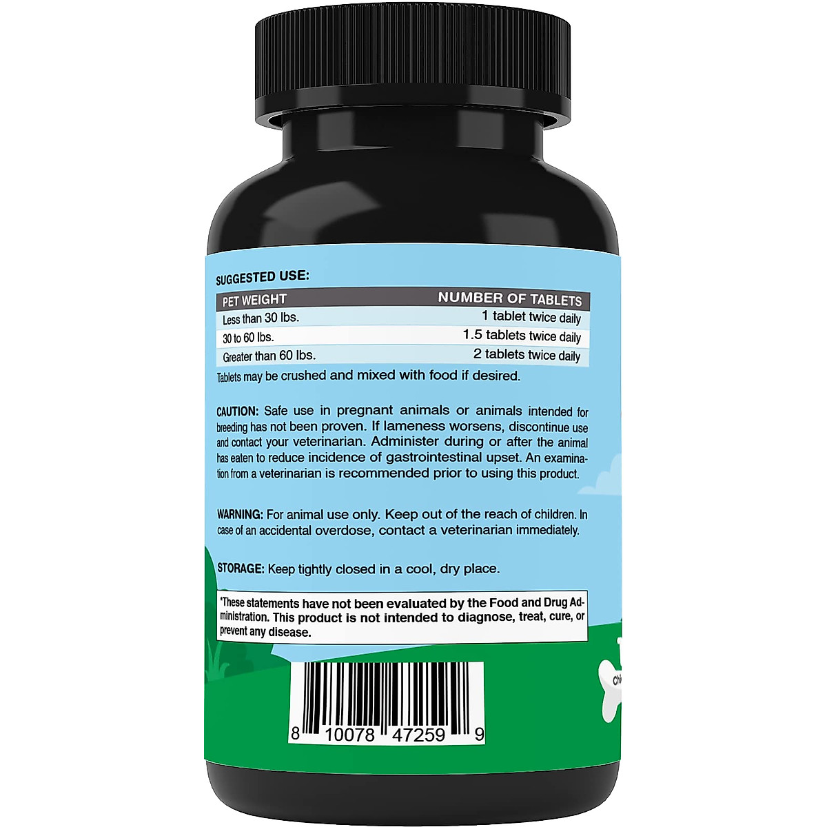 Vitamatic Maximum Strength Joint & Hip Health Supplement for Dogs - 120 Chicken Flavored Tablets - Made with: Glucosamine, Chondroitin, MSM, Hyaluronic Acid, Manganese, Bromelain. White Willow & Yucca