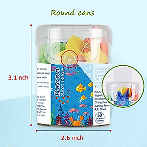 Dacon Kids Flossers, Kids Dental Floss Picks Without Fluoride, Unflavored, 4 Colors Ocean Animals Shaped Makes Flossing Fun, 50 Count