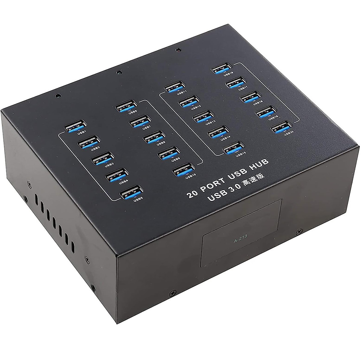 UHPPOTE A-213 Industrial Grade USB 3.0 Hub 20 Port High Speed Data Transfer