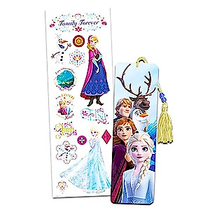 Disney Frozen Backpack for Kids, Toddlers - Bundle with Elsa and Anna Elementary School Backpack Including Frozen Stickers, Bookmark, and More (Disney Backpack for Girls)