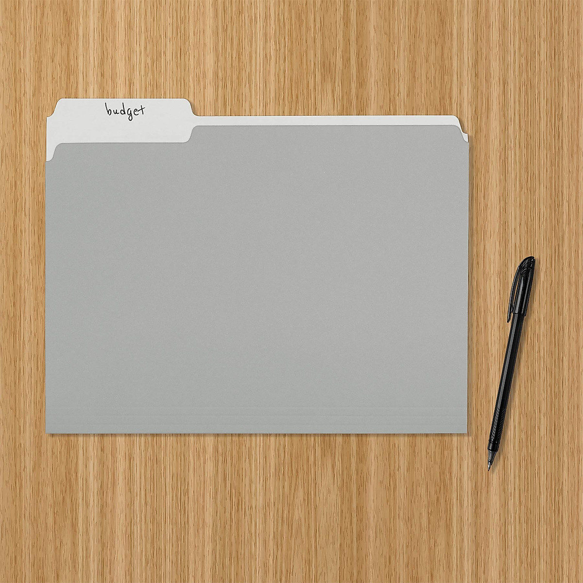 Amazon Basics File Folders, Letter Size, 1/3 Cut Tab, Gray, 36-Pack