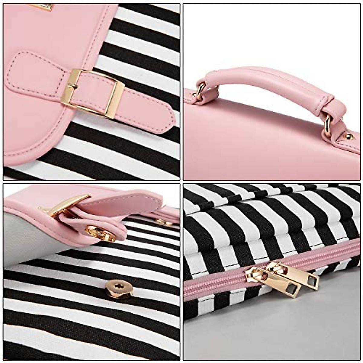 LOVEVOOK Computer Bag for Women Laptop Messenger Bag for Work College, Slim-Pink, 15.6-Inch