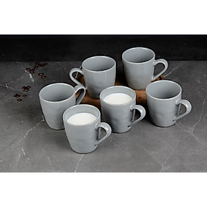 Famiware Mars 6 Pieces Coffee Mug, 12 oz Tea Mug, Catering Mugs with Handle for Coffee, Tea, Cocoa, Milk, White