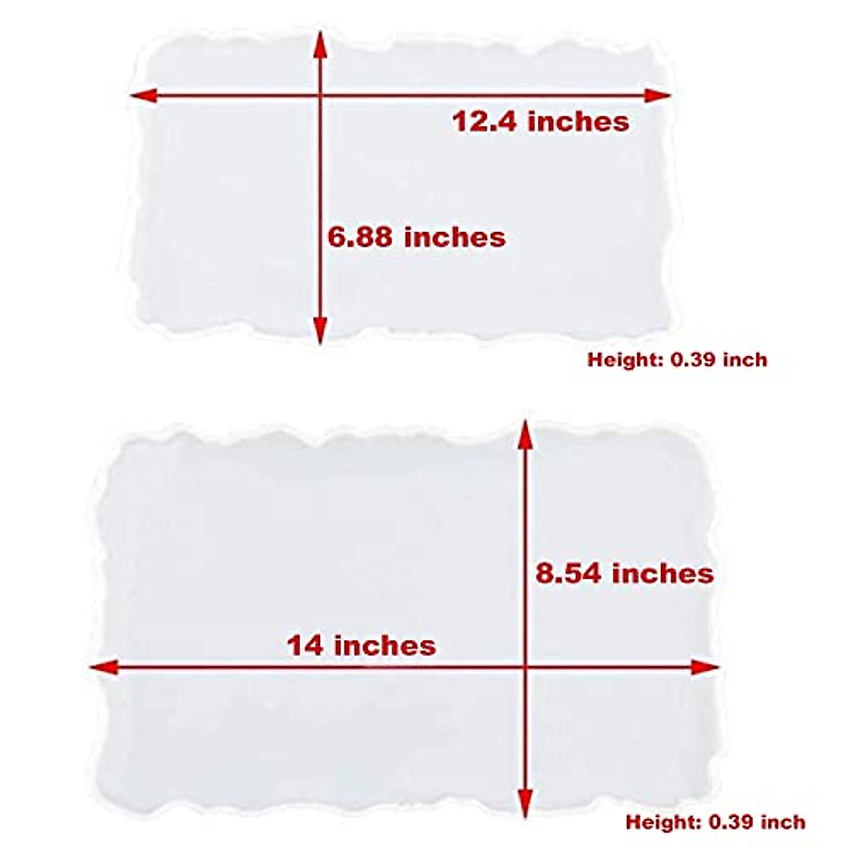 ResinWorld 2 Size 14 inches XL Large Tray Silicone Molds Epoxy Resin Geode Tray Mold with Gold & Silver Handles DIY for Making Resin Tray (Rectangle)