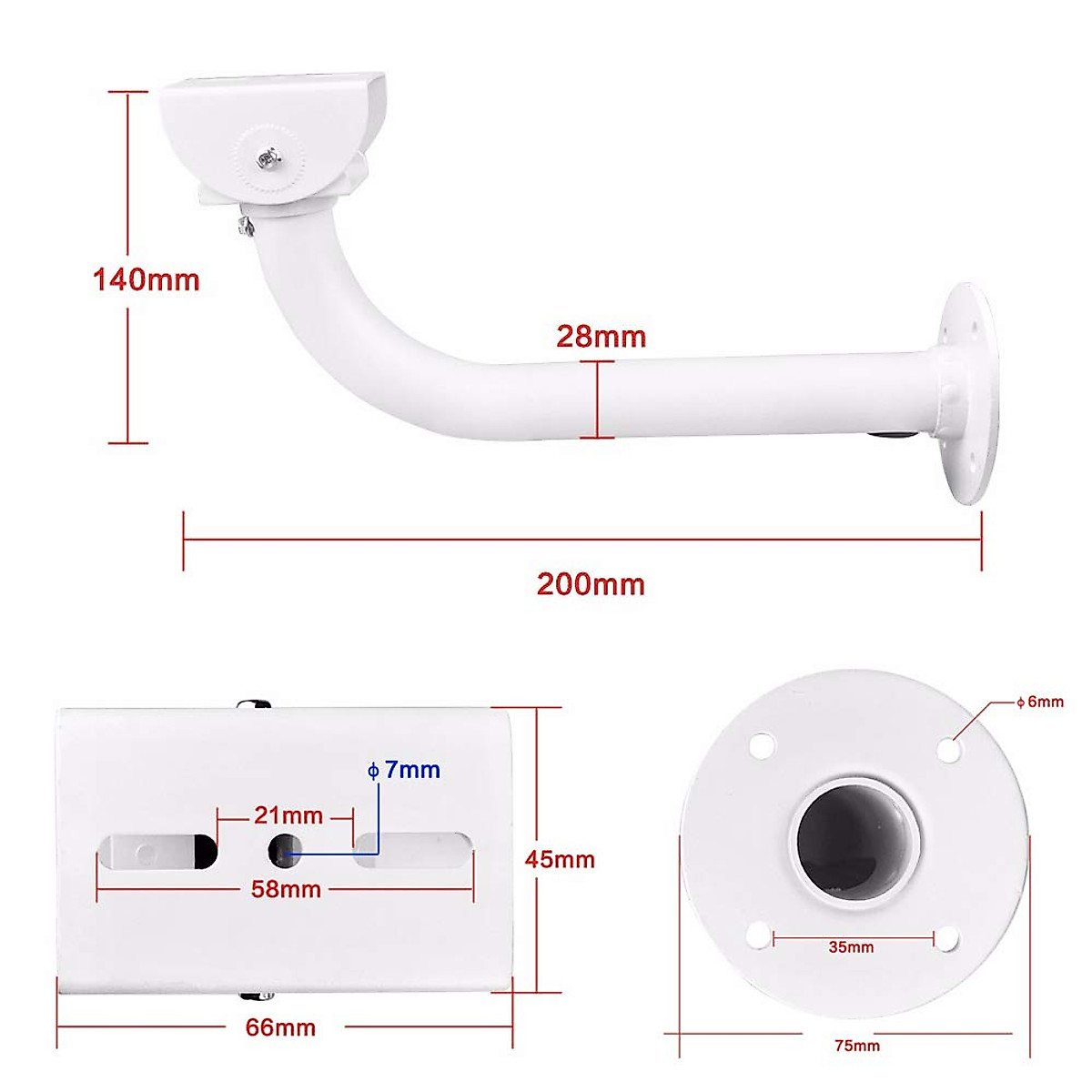 compcctv CCTV Security Camera Mount Bracket, Surveillance Camera Bracket Wall Mounting for Universal Indoor Outdoor CCTV Housing Mount