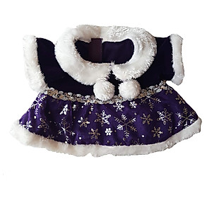 Purple Snowflake Dress Outfit Teddy Bear Clothes Fits Most 14" - 18" Build-a-bear and Make Your Own Stuffed Animals