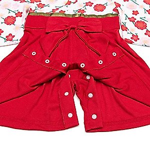 KYOETSU Baby Girls Kimono Rompers Hakama Coverall (3M(Japanese Size 60), Plum Off-White)