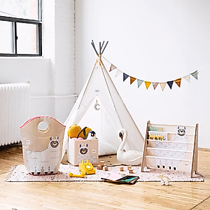 3 Sprouts Baby Laundry Hamper Storage Basket Organizer Bin for Nursery Clothes, Llama