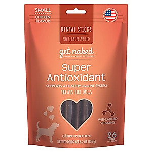 Get Naked Grain Free 1 Pouch 6.2 Oz Super Antioxidant Dental Chew Sticks, Small