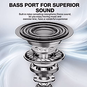 VUKU Bone Conduction Headphones, Open Ear Headphones Wireless Sports Bone Conduction Head Set with Mic, Bone Conduction Headphones Bluetooth for Hiking Cycling Workout Running