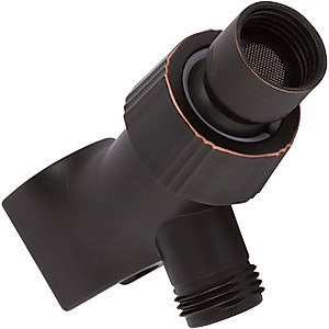 Shower Arm Bracket - Adjustable Handheld Shower Arm Mount & Holder With Brass Connector - Indoor And Outdoor Modern Bath Spa Fixture - Oil-Rubbed Bronze