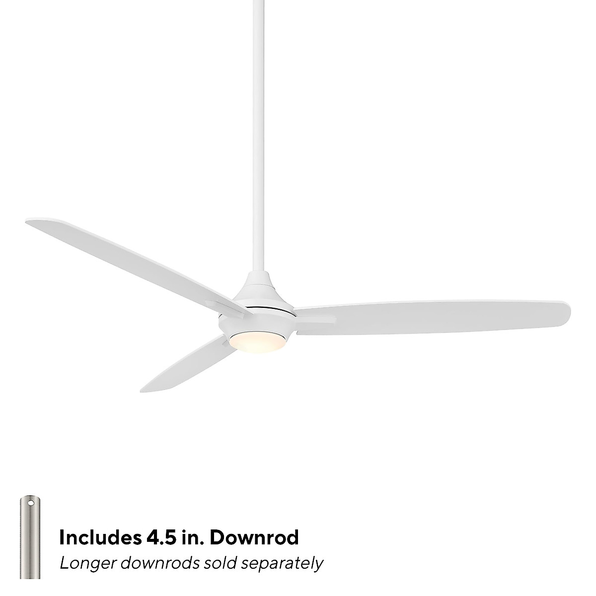 WAC Smart Fans Blitzen Indoor and Outdoor 3-Blade Smart Home Ceiling Fan 54in Matte White with 3000K LED Light Kit and Remote Control works with Alexa and iOS or Android App