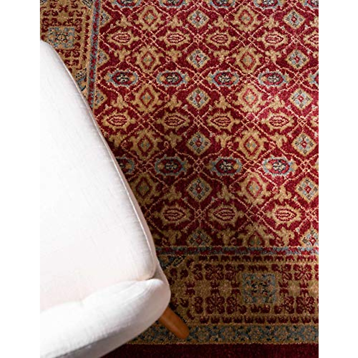 Unique Loom Palace Collection Traditional Geometric Area Rug, 3' 3" x 5' 3", Red/Light Blue