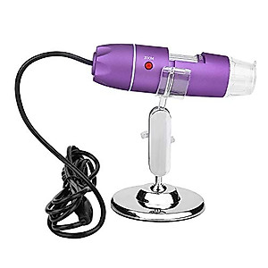 USB Digital Microscope 24Bit DSP Handheld Skin Hair Scalp Detector 50-500× Magnification Beauty Microscope for Measurement, Photo and Video Capture