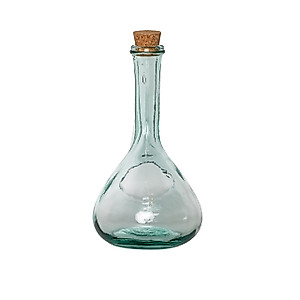 Brule Spanish Porron Wine Pitcher Decanter and Aerator, 750 mL Carafe, Elegant Glass Pourer with Bottle Stopper, Decorative Kitchen and Dining Room Glassware, Red and White Wines