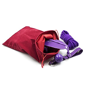 Aiend Double Fleece Lint Drawstring Beams Storage Bag for Adult Sex Products Adult Game Toys