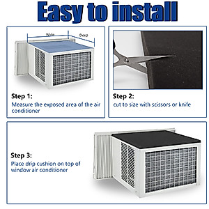 Wintcomfort Air Conditioner Drip Cushion, Stop Dropping Noise AC Rain Cover with Magnetic Backing