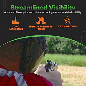 TruGlo Tritium Glow in the Dark Compact Pistol Optic with Transitioning Green and White Dot for Smith & Wesson M&P Series Pistols, Black