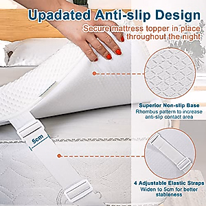 Elviros 3 Inch Gel Memory Foam Mattress Topper Queen Size, Adjustable Cooling Bed Topper for Back Pain, Dual Layer Mattress Pad with Removable Cover (Queen, Dark Grey)