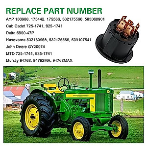 539107541 Ignition Switch with Key 4-Position Works with Husqvarna Craftsman Dixon Cub Cadet 532175566 175566 163968 725-1741 Lawn Mower John Deere GY20074 L105 L100 L110