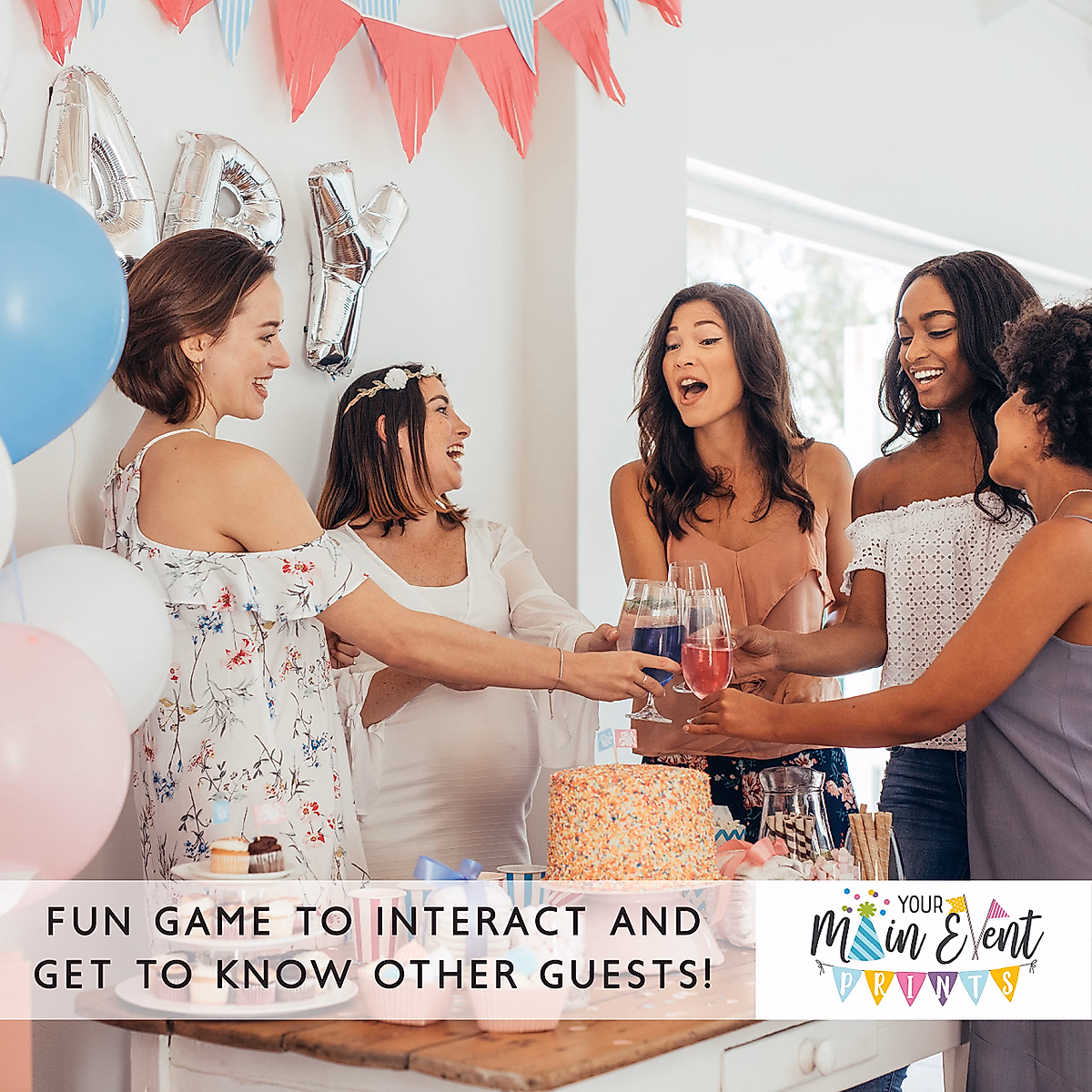 Your Main Event Prints Bridal Shower Game – Find The Guest Bingo, Fun Activities in Kraft Minimalist Style, 50 Cards