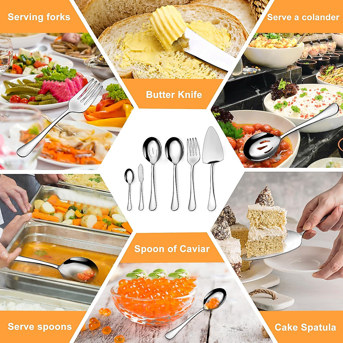 ELLERT Stainless Steel 12-Piece Dinner Knives Pack, Table Steak Knives Set for 12 (Silver 9 Inches)