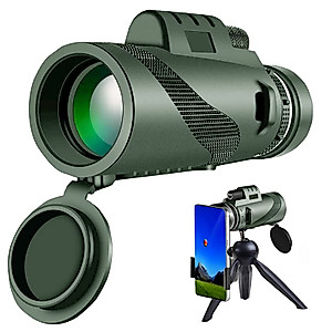 ISOWESHE Monocular 80x100 High Power Monocular Telescope for Adults1 with Smartphone Holder and Tripod, BAK4 Prism Monocular, Zoom Monocular for Bird Watching, Hunting, Hiking, Camping and Concerts