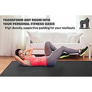 Premium Extra Large Exercise Mat - 10' x 4' x 1/4" Ultra Durable, Non-Slip, Workout Mats for Home Gym Flooring - Plyo, MMA, Cardio Mat - Use With or Without Shoes (120" Long x 48" Wide x 6mm Thick)