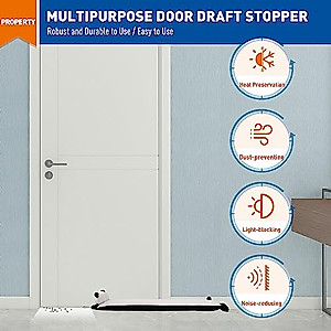 MAGZO Under Door Draft Stopper 36 Inch, Weighted Animal Noise Blocker for Door, Panda Draft Guard with Hook Loops