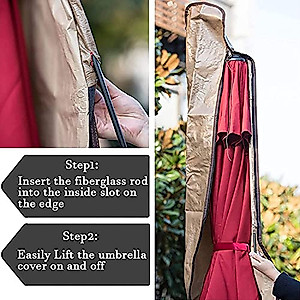 Abba Patio Offset Umbrella Cover, Patio Cantilever Umbrella Cover for 9-11 Ft Outdoor Umbrella, Market Umbrella/Parasol Cover with Zipper and Waterproof, Brown