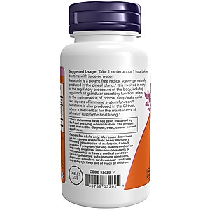 NOW Supplements, Melatonin 1 mg, with Co-Factor Nutrients, Healthy Sleep Cycle*, 100 Tablets