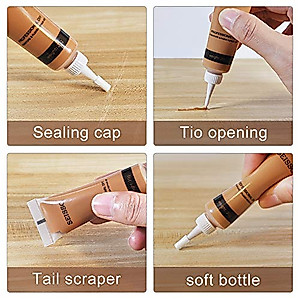 SEISSO Wood Repair Kit Wood Touch up Paint Restore Any Wood Furniture Wood Stain, 12 Colors Cover Surface Scratch for Wooden Floor Table, Filler Furniture Paint Oak, Cabinet, Door, Veneer, Walnut,