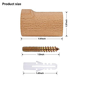 LONPUR Wooden Wall Hooks Minimalist Coat Hook,4pcs Modern Beech Real Natural Wood Pegs,Wood Hangers Wall Mounted for Planters Towel Hats Hanging(4 Pack)