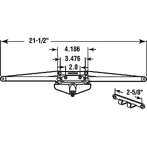 Prime-Line TH 23010-1 Awning Operator, 25-1/2 in, Diecast/Steel, White Color, Roto Crank Out, (1 set)