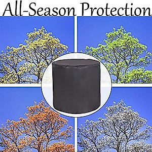 HUHJYUGE Patio Furniture Covers Waterproof 64x28in, Garden Furniture Covers Round, Outdoor Table Chair Set Covers Wind Dust Proof, 420D Heavy Duty Furniture Covers Tear Proof