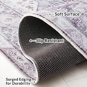 SAFAVIEH Tucson Collection Area Rug - 9' x 12', Light Purple & Sage, Traditional Design, Washable & Slip Resistant, Ideal for High Traffic Areas in Living Room, Bedroom & Dining Room (TSN105W-9)