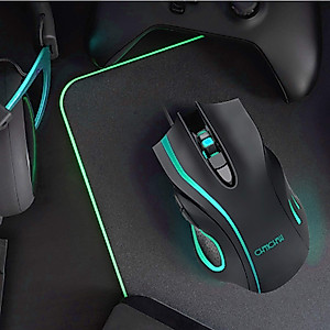 LED Backlit Gaming Mouse CHONCHOW Wired Programmable Mouse up to 7200 DPI 6 Buttons Ergonomic Design Best for FPS Gamers