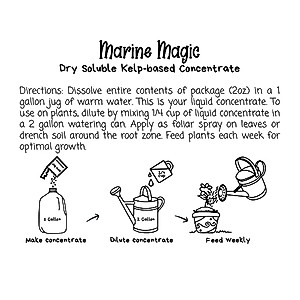 Seaweed Extract for Plants by Marine Magic | 100% Organic Soluble Seaweed Fertilizer Makes 128 Gallons (484 L) Kelp Liquid Feed for Plants