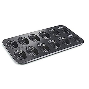 Bellemain Madeleine Pan | 12-Well Madeleine Mold Makes 12 Madeleine Cookies | Nonstick Tea Cake Pan for Madeleines, Cakelet Pan | Warp-Resistant Carbon Steel Madeline Pans (2-Pack)