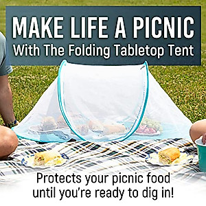 [3 Pack] Extra Large Tabletop Folding Mesh Food Tent with Easy Access Opening - Superior Stitched Food Covers for Outside Events - Wind Resistant Collapsible Food Cover - Picnic Accessories