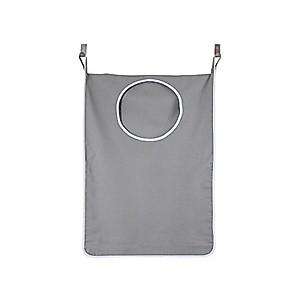 Urban Mom Door Hanging Laundry Hamper with Stainless Steel Hooks (Gray)