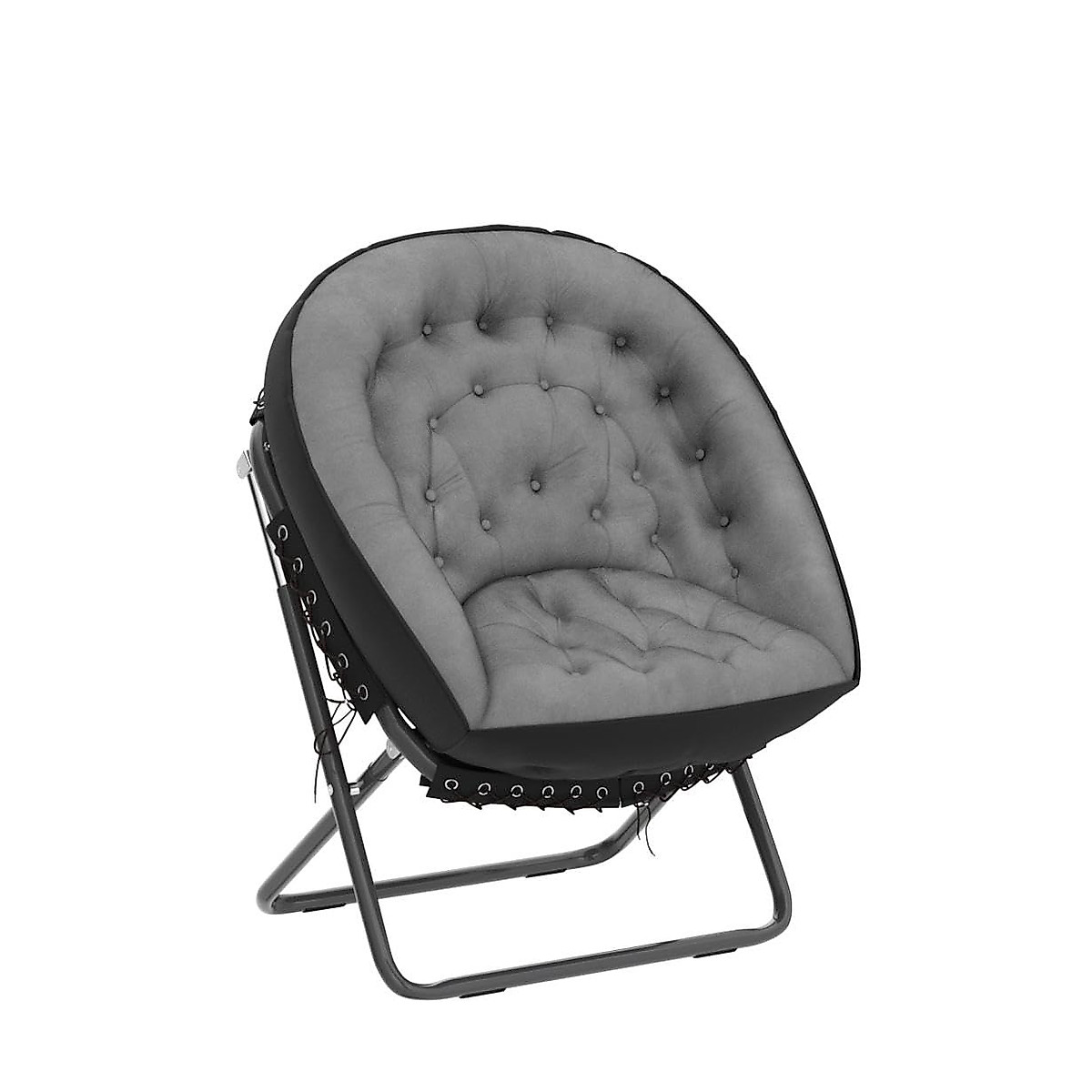 iw I WISH Saucer Chair for Adults,Folding Saucer Chair,Oversized Saucer Chair,Comfy Foldable Chair for Bedroom,Moon Chair，300 lbs (Grey)