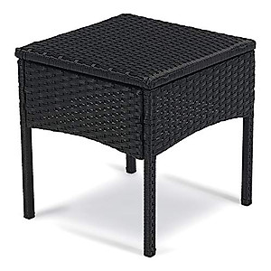 3 Piece Patio Set Balcony Furniture Outdoor Wicker Chair Patio Chairs for Patio, Porch, Backyard, Balcony, Poolside and Garden with Coffe Table and Cushions Gray