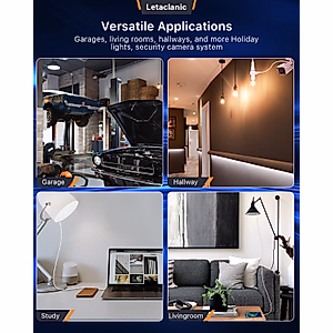 Letaclanic Light Socket to Plug Adapter, 2-Pack Pull Chain 2/3 Prong Light Socket Adapter E26/E27 Light Bulb Outlet Socket Polarized Plug Converter for Garages, Living Rooms, hallways, and More