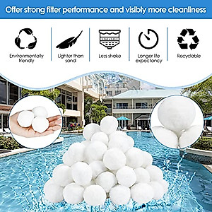 Aitsite 2.9 lbs Pool Filter Balls Eco-Friendly Fiber Filter Media for Swimming Pool Sand Filters (Equals 100 lbs Pool Filter Sand)