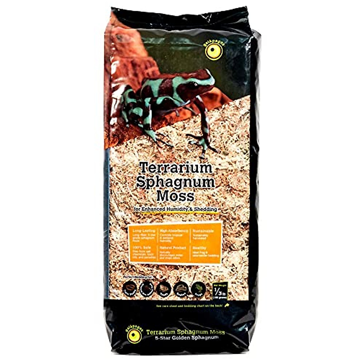 DBDPet Galapagos 5-Star Terrarium Sphagnum Moss Substrate Gold 0.33lb - Includes Attached Pro-Tip Guide