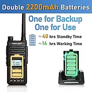 TIDRADIO TD-H6 10Watt Ham Radio Handheld Upgraded from UV-5R Dual Band Walkie Talkies with Extra 2200mAh Battery, Programming Cable, Speaker Mic and TD-771 Antenna